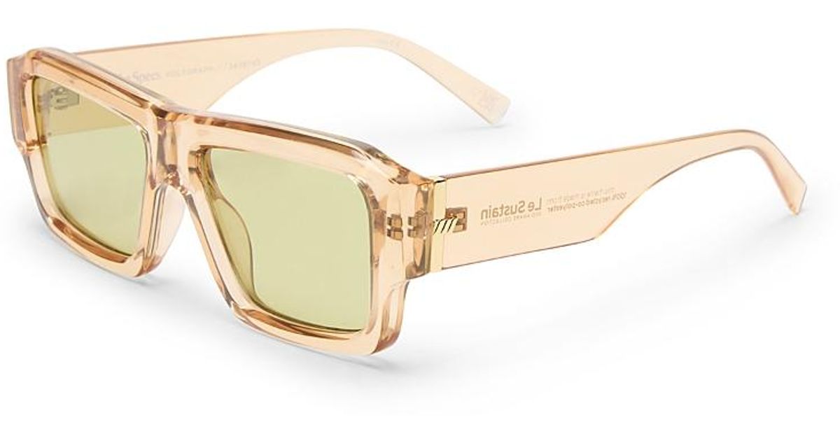Le Specs Polygraph Rectangular Sunglasses, 55Mm in Natural | Lyst