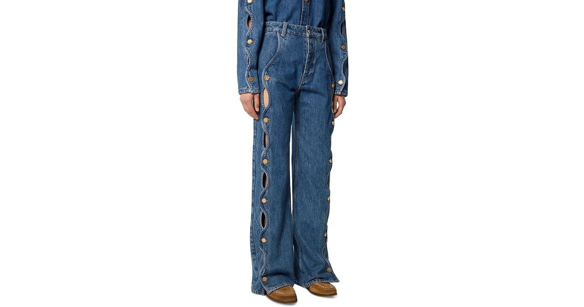 Tresser Peron High Rise Wide Leg Jeans in Blue | Lyst