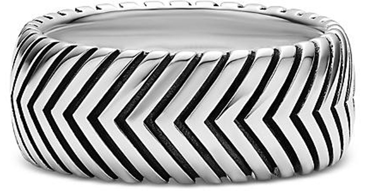 David Yurman Chevron Band Ring in White for Men | Lyst