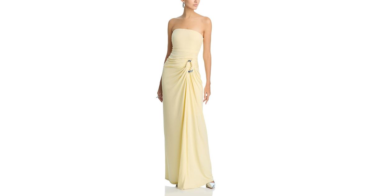 Jonathan Simkhai Emma Strapless Gown in Natural | Lyst UK
