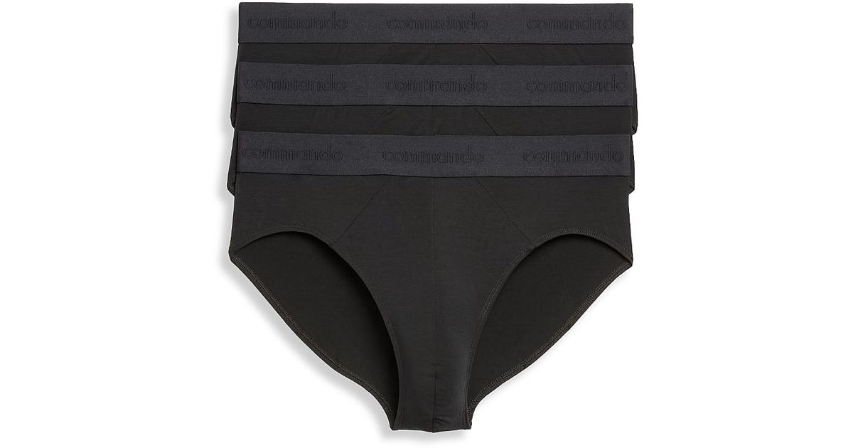 Commando Micro Modal Modern Fit Briefs, Pack Of 3 in Black for Men | Lyst