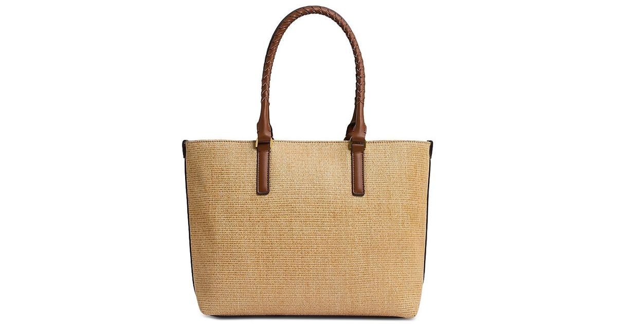 Reiss Noelle Smart Casual Raffia Tote Bag in Natural | Lyst