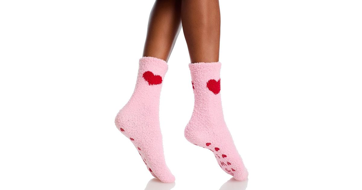 Pj Salvage Cozy Grippers Crew Socks in Pink | Lyst UK