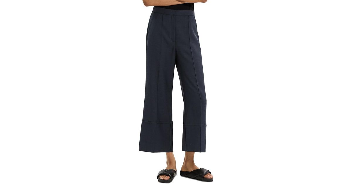 Theory Cuffed Cropped Pants in Blue | Lyst