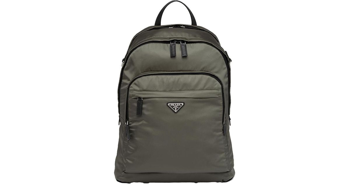 Prada Re-Nylon And Saffiano Leather Backpack in Gray for Men | Lyst
