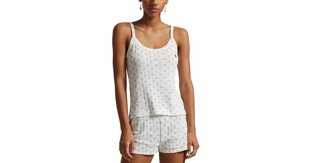 Polo Ralph Lauren Cami & Shorts Pajama Set in White | Lyst