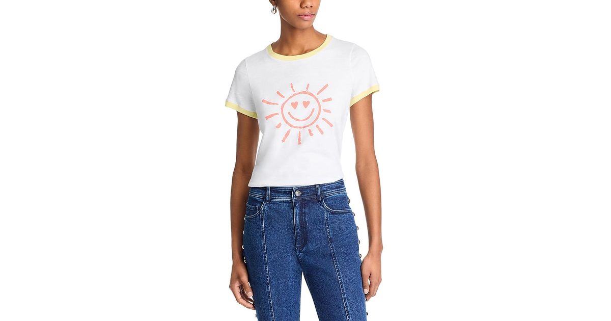 Cinq À Sept Smiling Sun Shrunken Ringer Tee in Blue | Lyst