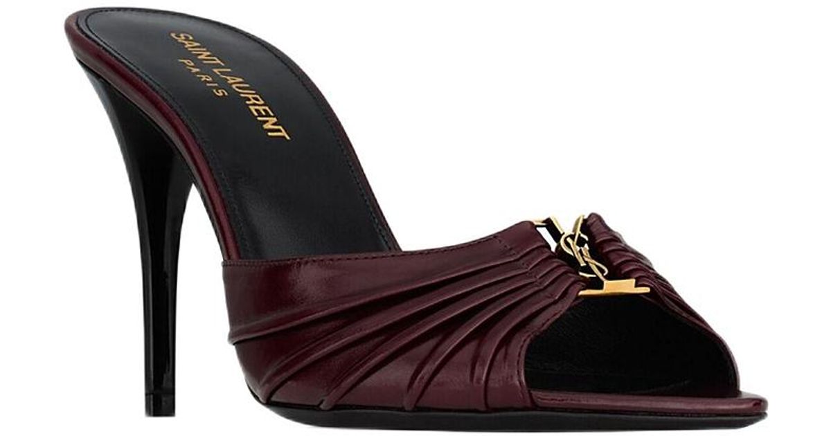 Saint Laurent Babylone Mules in Purple | Lyst