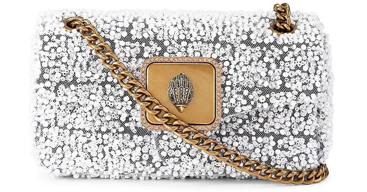 Kurt Geiger Pimlico Mini Beaded Convertible Crossbody in Grey | Lyst UK