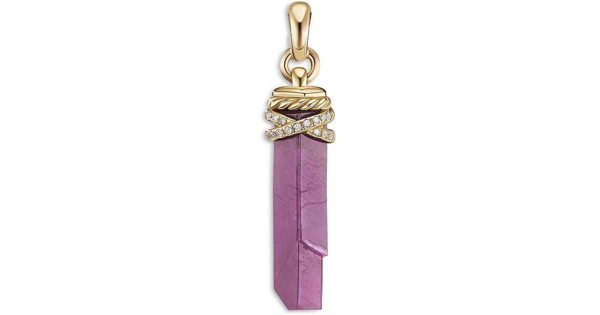 David Yurman Amulets 18K Wrapped Ruby Amulet With Pave Diamonds in Pink ...