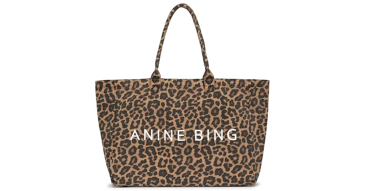 Anine Bing Leo Extra Large Canvas Tote in Metallic | Lyst UK