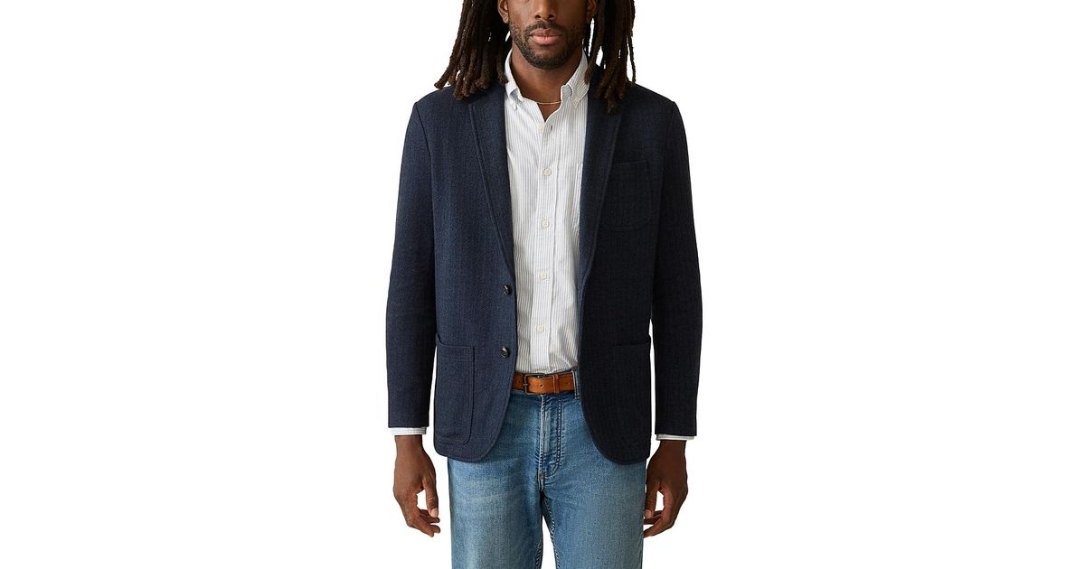 Faherty Inlet Herringbone Blazer in Blue for Men | Lyst