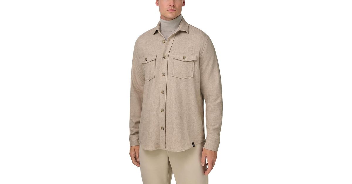BOGGI Oversized Flannel Overshirt in Natural for Men | Lyst