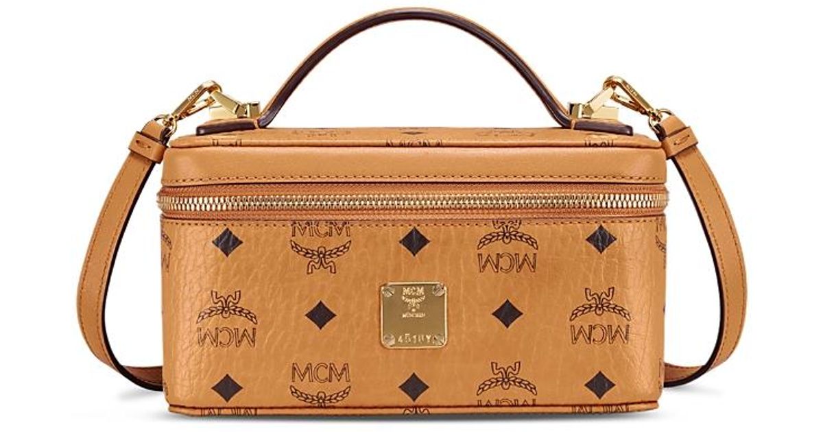 MCM Aren Vi Mini Vanity Case Crossbody in Brown | Lyst