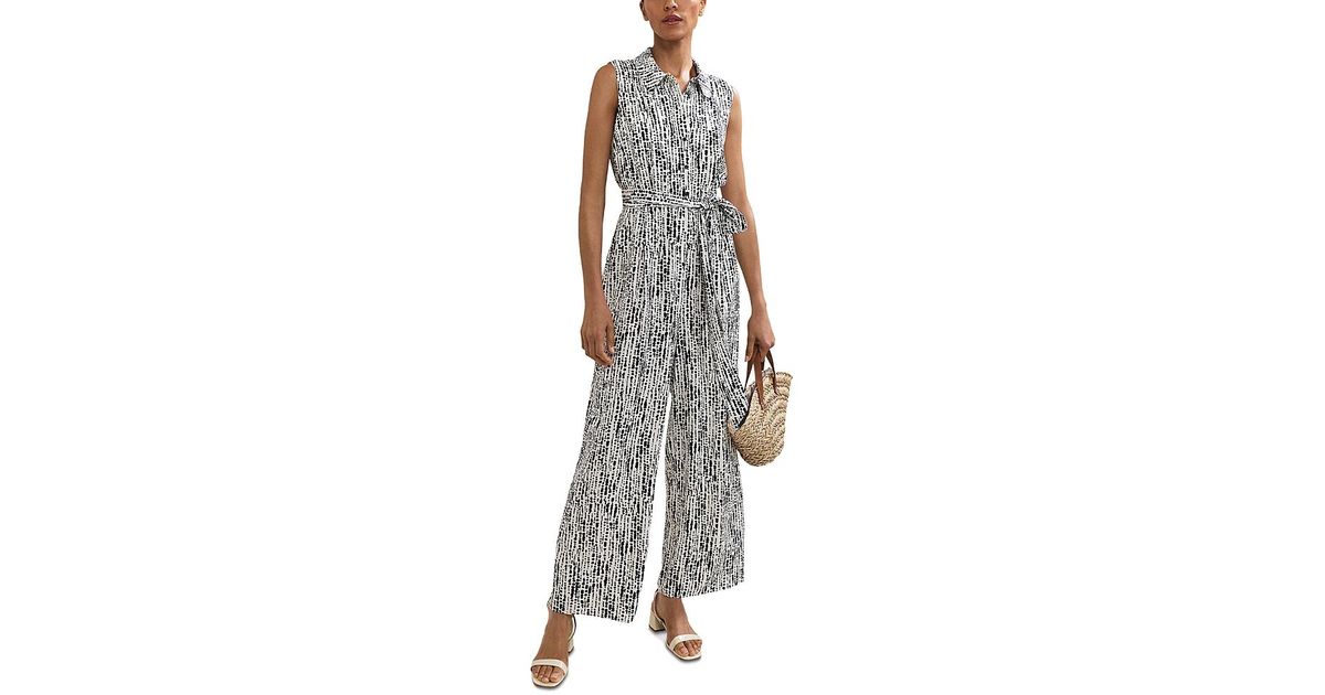 Phase Eight Janine Spot Print Jumpsuit in White | Lyst UK