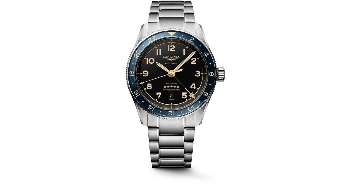 Longines Spirit Zulu Time Watch, 42Mm in Gray for Men | Lyst