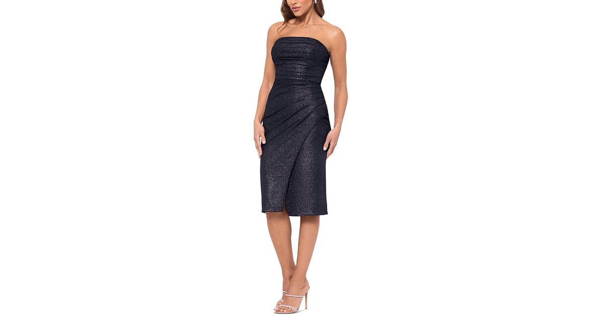 Aqua Metallic Dress in Blue | Lyst