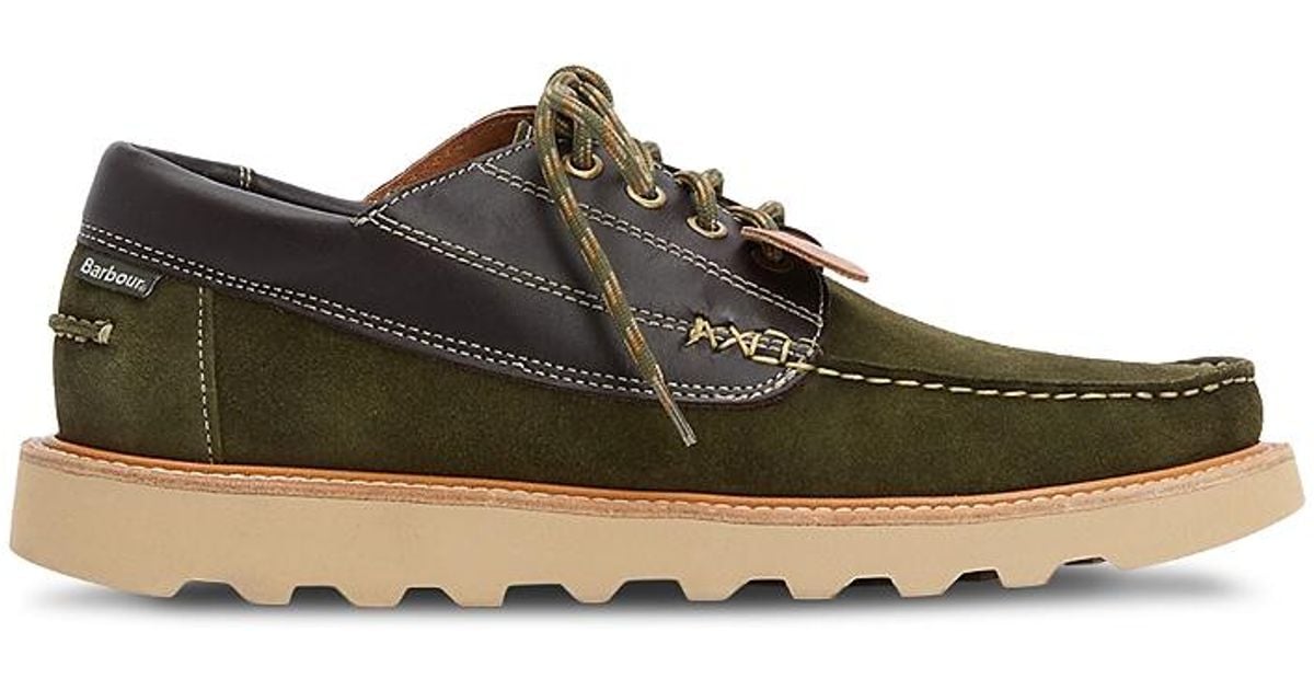 Barbour X Wild Bunch Southfield Apron Lace Boat Shoes in Green for Men ...