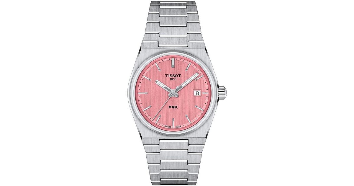 Tissot Prx Watch, 35Mm in Pink | Lyst