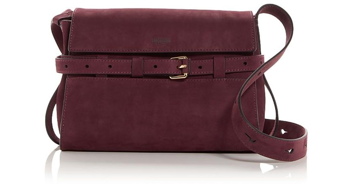 Moschino Tie Me Suede Shoulder Bag in Purple | Lyst UK