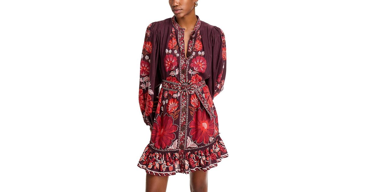 FARM Rio Mini Dress in Red | Lyst