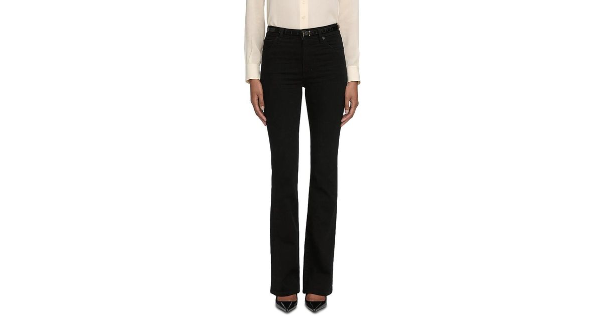 FRAME The Reboot High Rise Cropped Bootcut Jeans in Black | Lyst