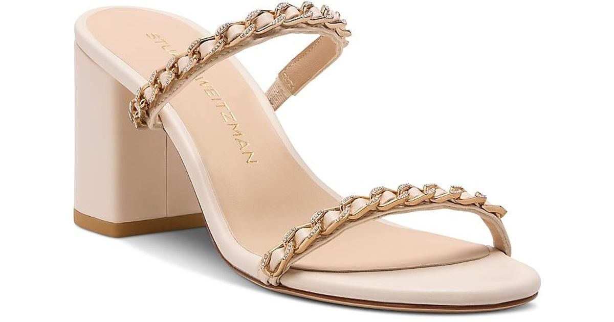 Stuart Weitzman Soluxe Cysl 75 Slides in Pink | Lyst UK