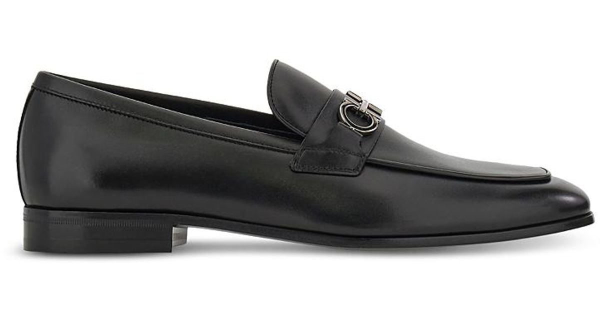 Ferragamo Balty Gancini Leather Loafers in Black for Men | Lyst