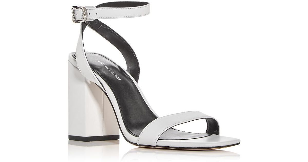 Michael Kors Merriam Block Heel Sandals in White | Lyst