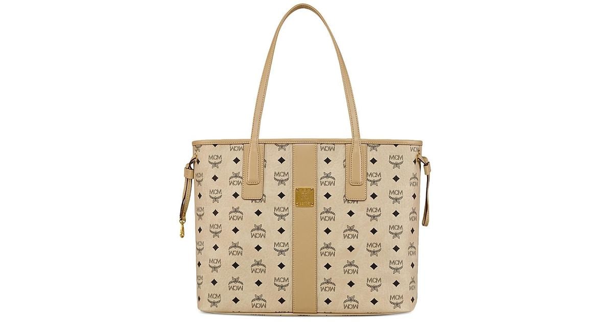 MCM Liz Medium Reversible Tote in Natural | Lyst