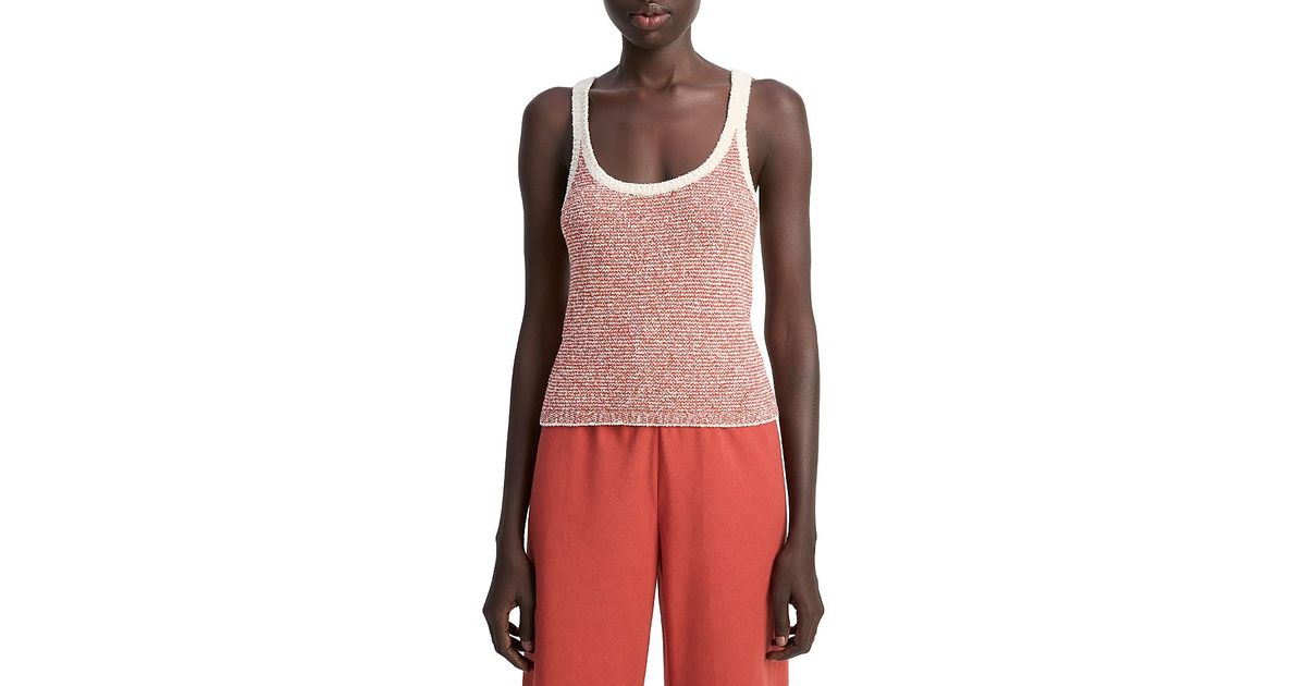 Vince Textured Micro Stripe Tank | Lyst