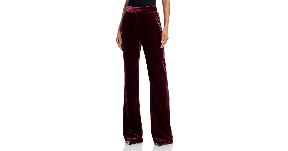 Veronica Beard Lebone Velvet Pants in Red | Lyst