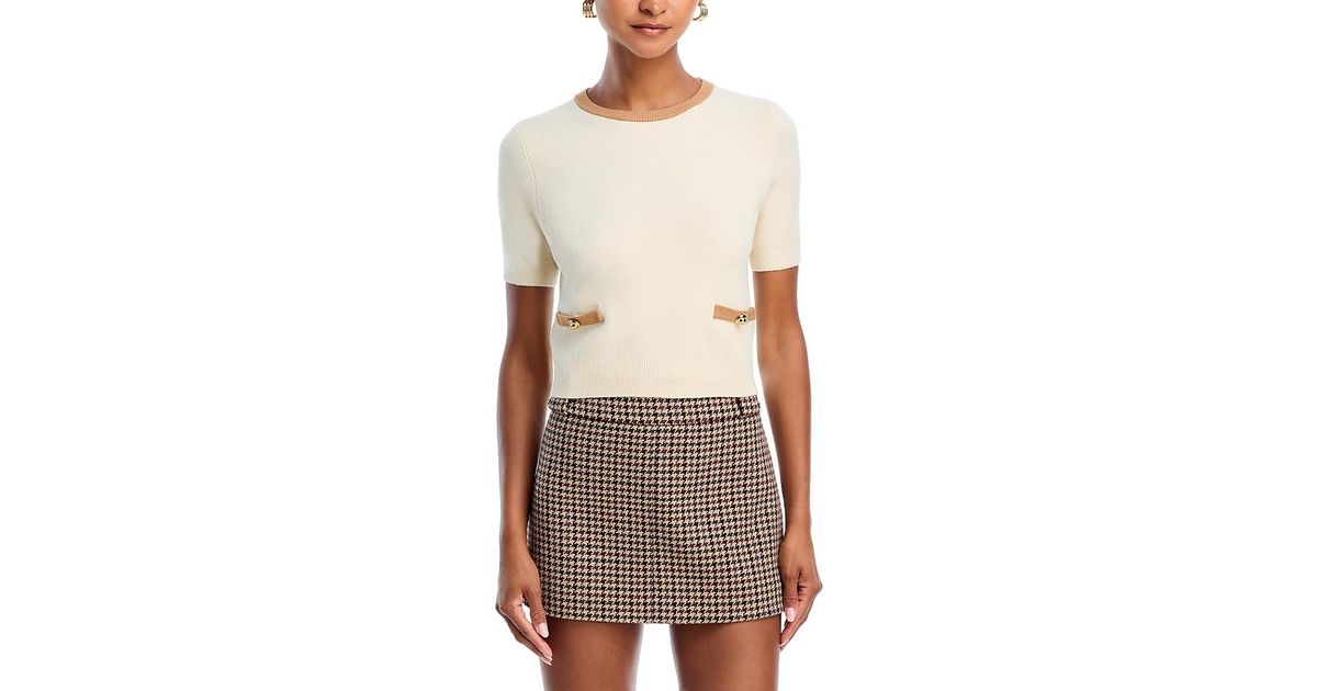 French Connection Babysoft Short Sleeve Sweater in White | Lyst