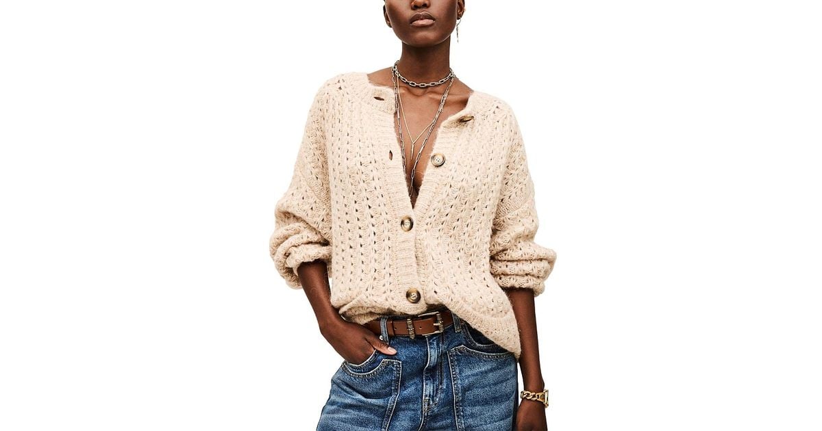 Ba&sh Gilet Bosic Cardigan in Natural | Lyst