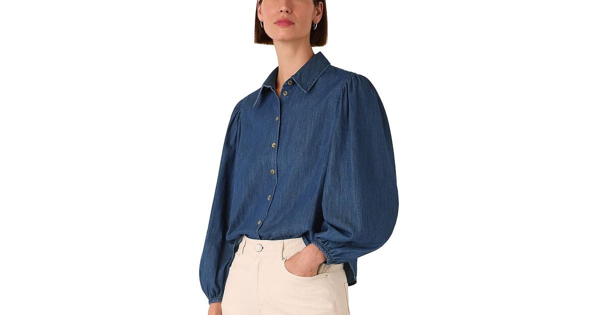 Whistles Chambray Shirt in Blue | Lyst