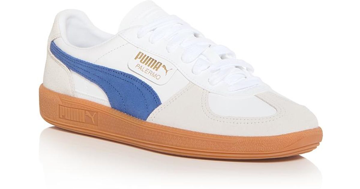 PUMA Palermo Leather Sneakers in White for Men | Lyst