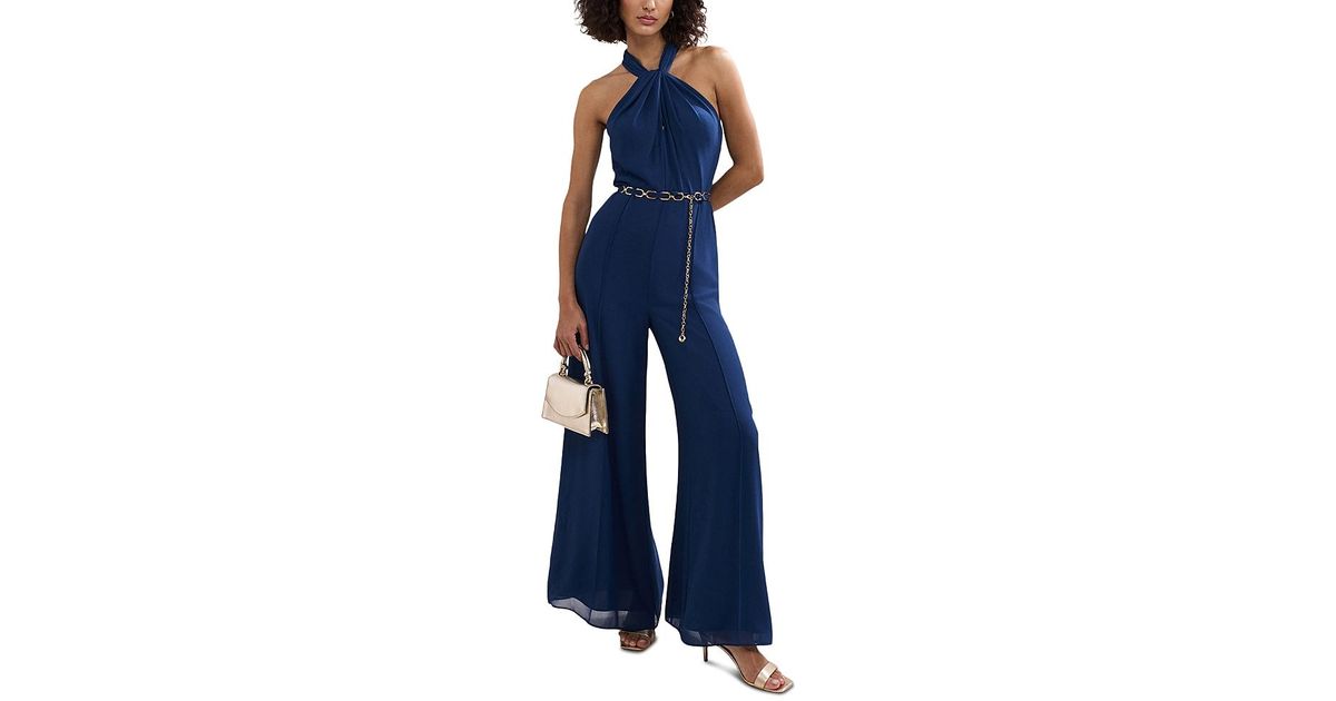 Phase Eight Gwen Chain Belt Jumpsuit in Blue | Lyst UK