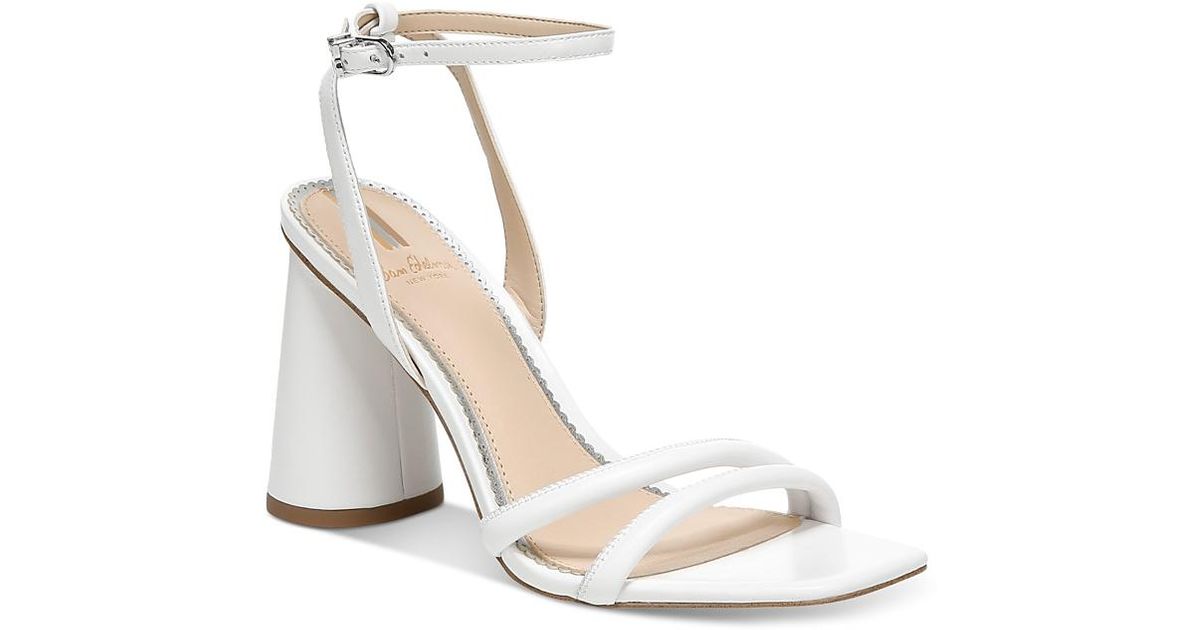 Sam Edelman Kia Ankle Strap High Heel Sandals in White | Lyst UK