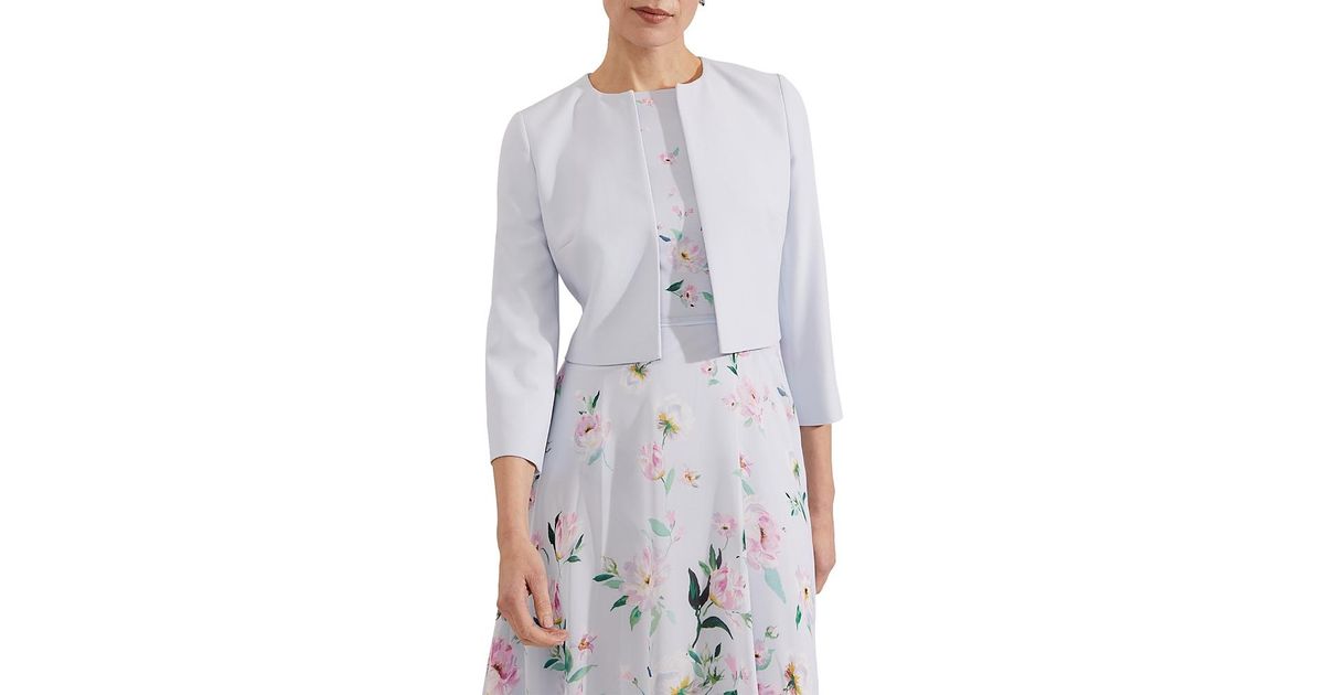 Hobbs Elize Crepe Jacket in Gray | Lyst