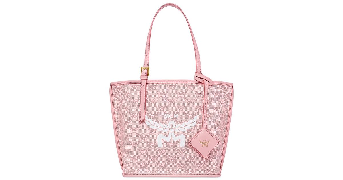 MCM Himmel Mini Lauretos Shopper Tote in Pink | Lyst