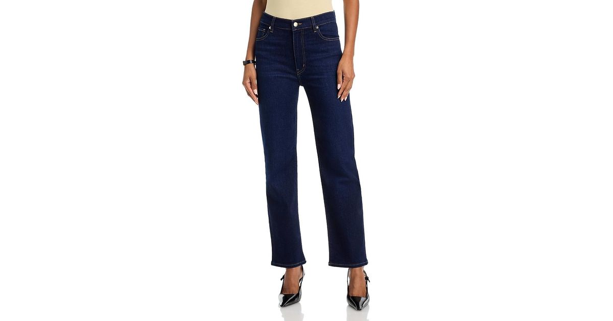 FRAME Le Sleek High Rise Straight Leg Jeans in Blue | Lyst UK