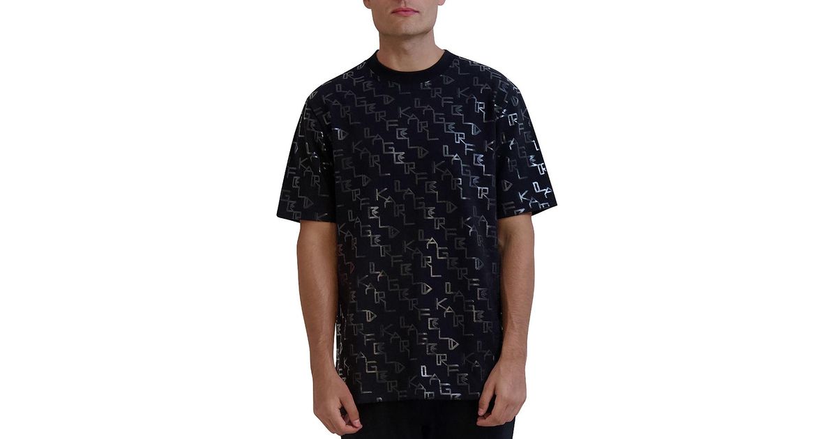 Karl Lagerfeld Luxe Cotton Graphic Tee in Black for Men | Lyst