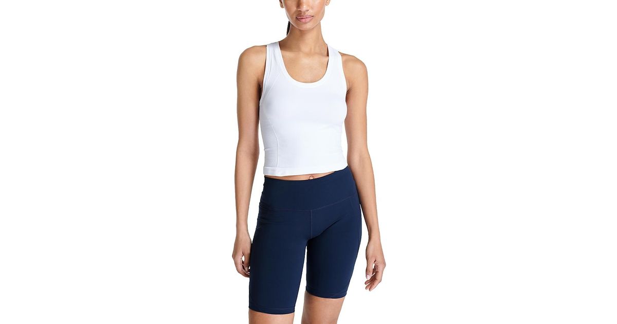 Sweaty Betty Athlete Crop Seamless Gym Tank Top in Blue | Lyst UK