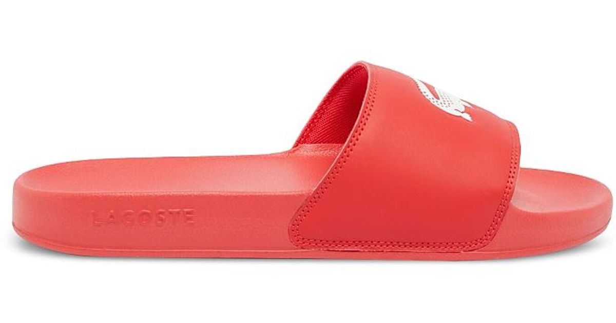 Lacoste Serve 0.0 Slide Sandals in Red for Men | Lyst UK