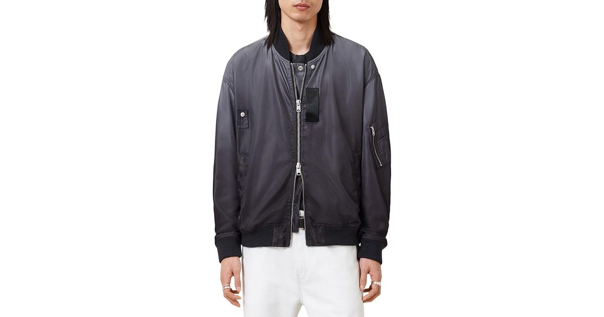 AllSaints Cascade Bomber Jacket in Blue for Men | Lyst UK