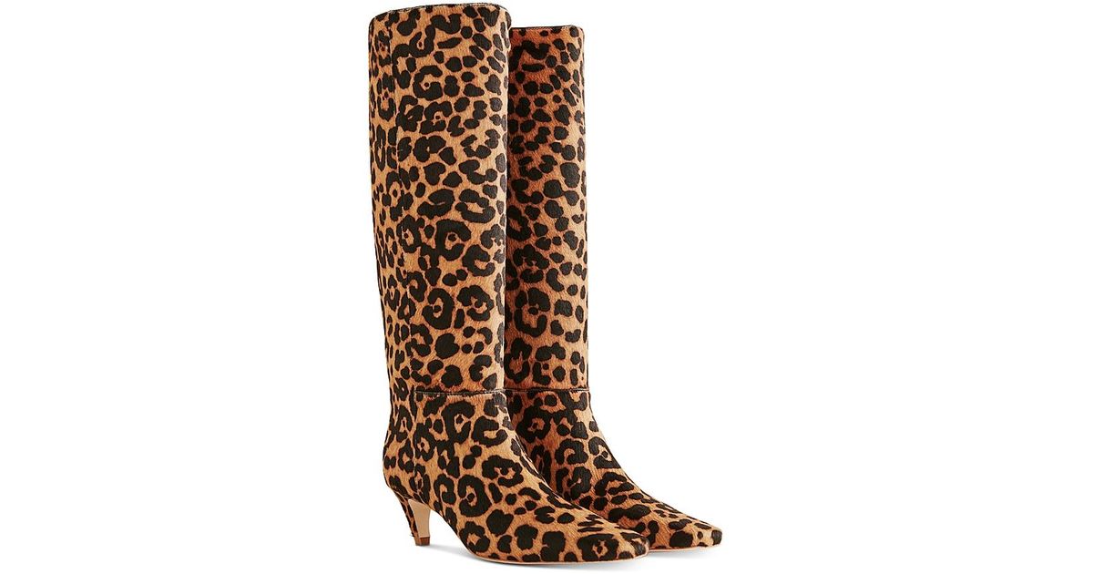 Reformation Remy Print Calf Hair Knee High Boots in Brown | Lyst