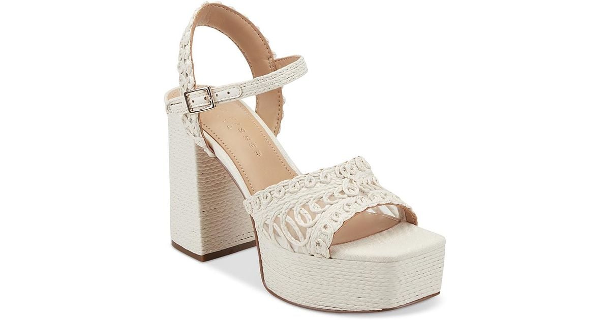 Marc Fisher Chayse Platform Sandals in Natural | Lyst