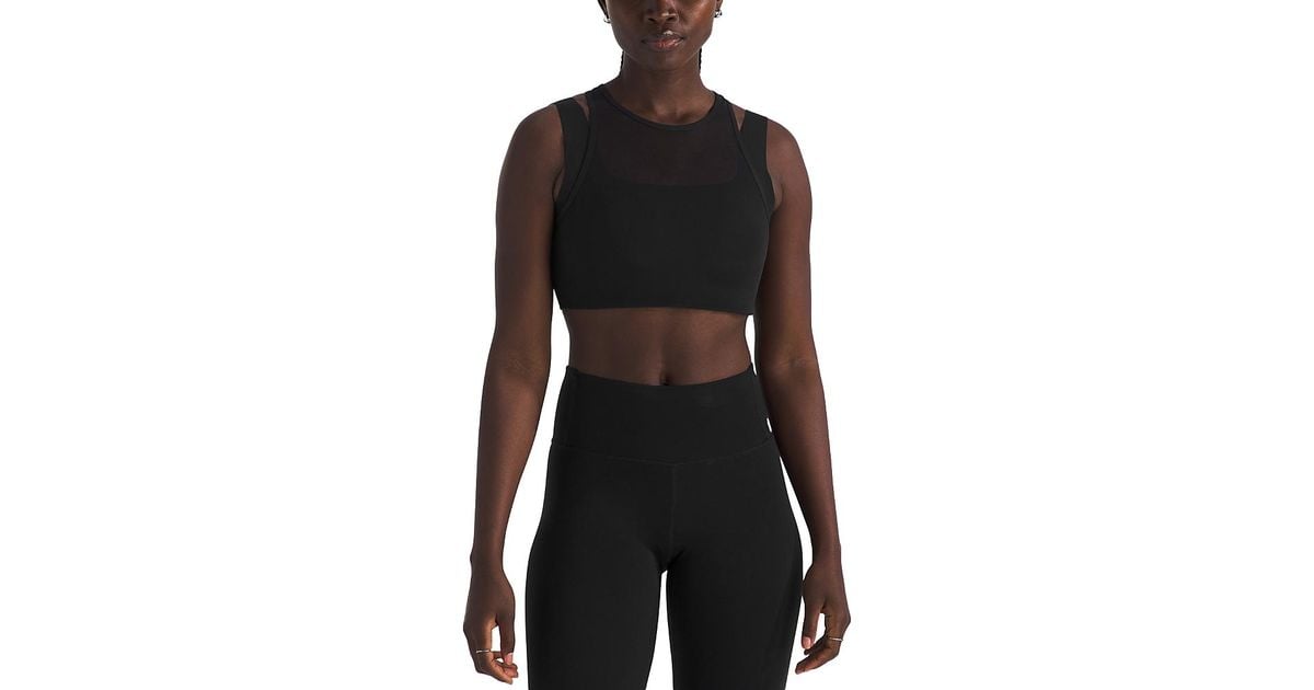 The North Face Refina Double Layer Sports Bra in Black | Lyst