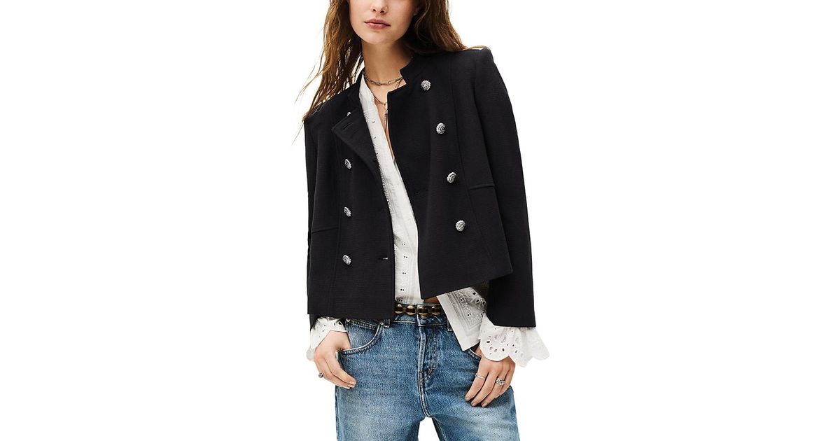 Ba&sh Misly Cropped Jacket in Black | Lyst