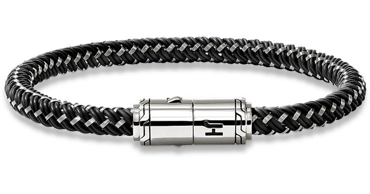 John Hardy Sterling Cord Bracelet in Black for Men | Lyst UK